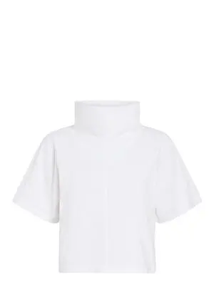 Derek Lam 10 Crosby Jonathan Funnel Neck Cotton-blend T-shirt - White