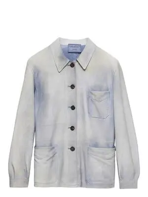 Prada Suede Caban Jacket - Blue