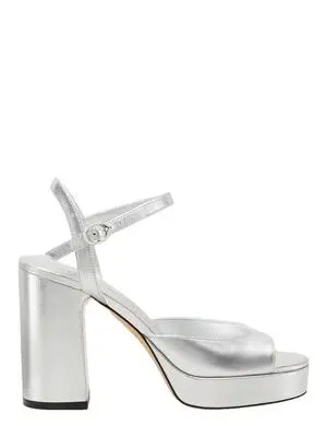 STUART WEITZMAN Dayna Ii 100mm Metallic Leather Platform Sandals