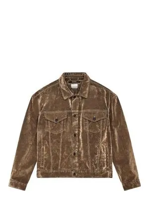 Ksubi Oh G Flocked Cotton Corduroy Trucker Jacket - Brown
