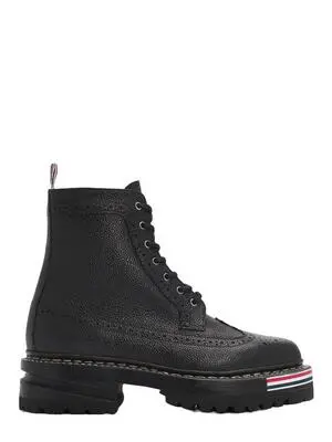 Thom Browne Leather Lugsole Hiking Boots - Black