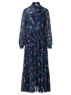 Akris Polka Dot Print Midi-dress - Ink Multicolor