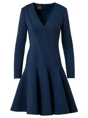 Akris Stretch-neoprene Diagonal Godet Minidress - Denim