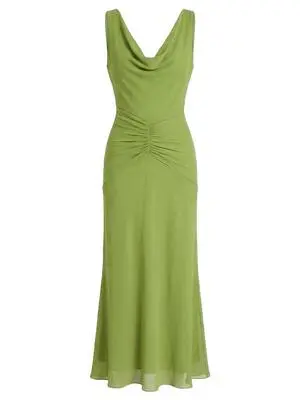 NICHOLAS THE LABEL Calia Ruched Georgette Maxi Dress