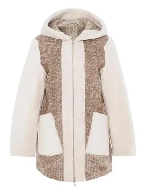 Gorski Reversible Shearling Lamb Zip Parka - Sand