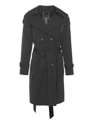 Gorski Lightweight Belted Trench Coat - Black