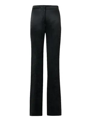 Akris Marla Crinkled Satin Mid-rise Straight-leg Pants - Black