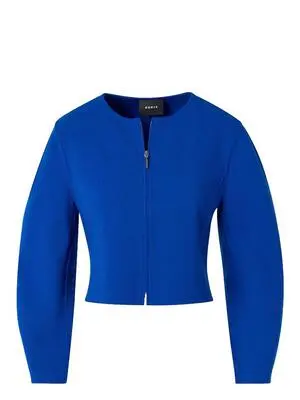 Akris Harriet Wool-blend Crepe Jacket - Lapis Blue