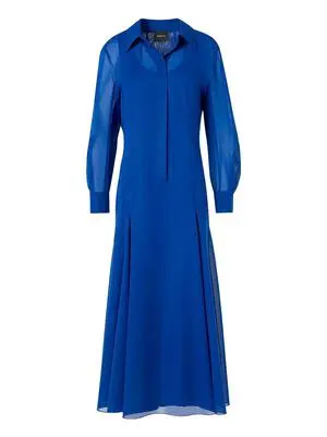 Akris Cotton Voile Back Drawstring Shirtdress - Lapis Blue