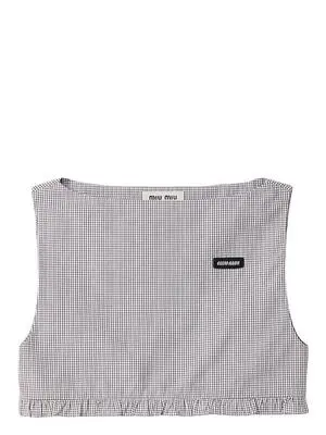 MIU MIU Checked Poplin Crop Top