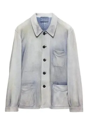 Prada Suede Caban Jacket - Blue