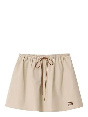Miu Miu Panama Cotton Skirt - Beige Khaki