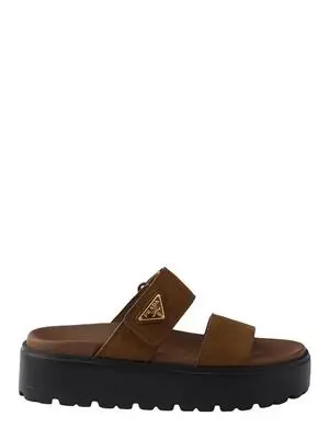 Prada Nubuck Slides - Brown