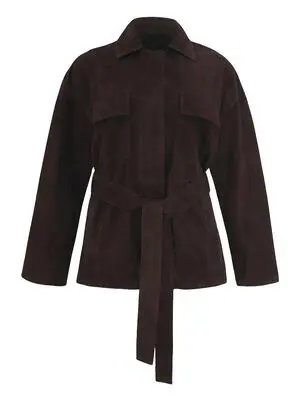 Gorski Select Metis Suede Jacket, Belt - Espresso