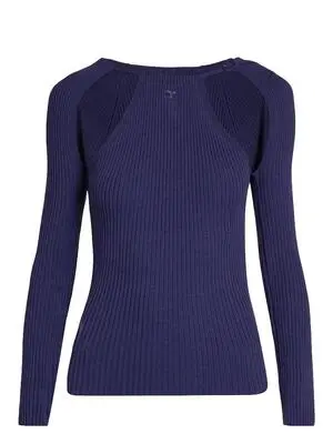 COURREGES Rib-knit Cut-out Sweater - Work Blue