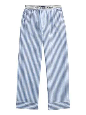 Polo Ralph Lauren Shirting Stripes Striped Cotton Pants - White Cloud Hydrangea