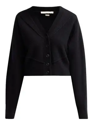 JASON WU Sculptural Merino Wool Cardigan - Black