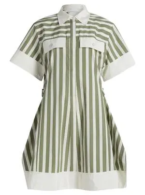 3.1 Phillip Lim Striped Cotton-silk Shirt Dress - Thyme Multi