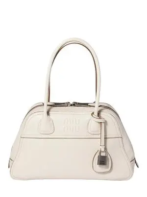 Miu Miu Vivant Leather Top Handle Bag - Beige Khaki