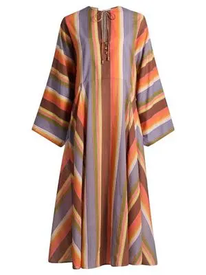 Zimmermann Solstice Cotton Tunic Maxi Dress - Multi Stripe