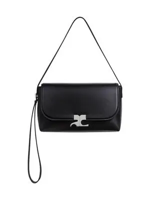 COURREGES Icotype Leather Shoulder Bag - Black