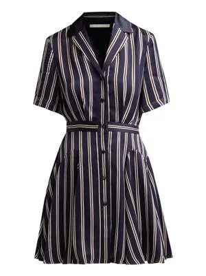 JASON WU Striped Mini Shirtdress - Deep Navy Multi
