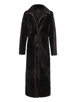 Gorski Reversible Merino Shearling Lamb Belted Coat - Brown