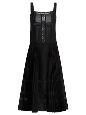 3.1 Phillip Lim Pleated Lace-trimmed Midi-dress - Black