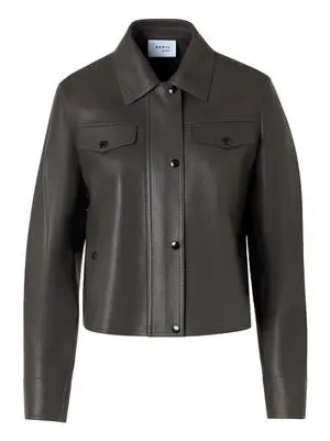 Akris Leather Motorbike Jacket - Olive