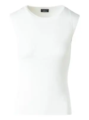 Akris Stretch-silk Knit Top Ecru