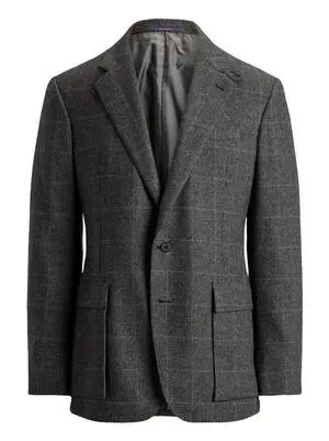 Ralph Lauren Purple Label Glenn Hand-tailored Tick-weave Jacket - Medium Grey Multi