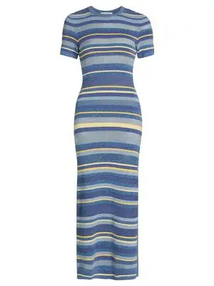 Ba&sh Tonnie Striped Cotton Maxi Dress - Multi