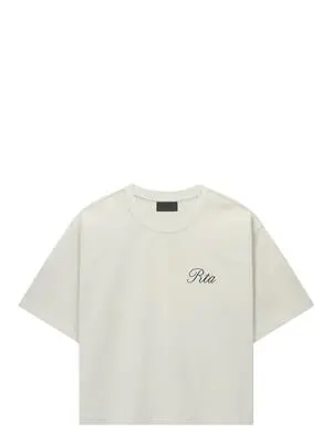 RtA Curva Ultra Austin Cropped Oversized T-shirt - Dusted Grey Nif Script