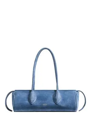 Khaite Donna Soft Suede E/w Shoulder Bag - Cloud Iris