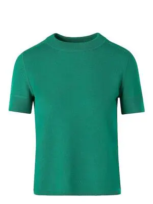 Akris Cashmere Short-sleeve Knit Sweater - Tourmaline