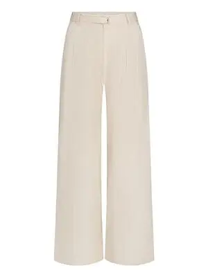 FRAME The Striped Wide-leg Pants - Ecru Multi