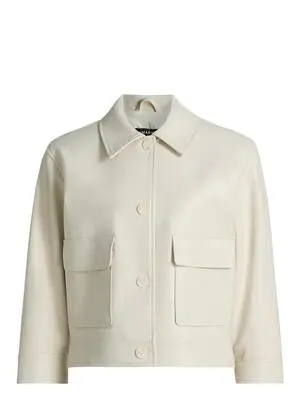 LAMARQUE Elara Faux Leather Shirt Jacket - Bone