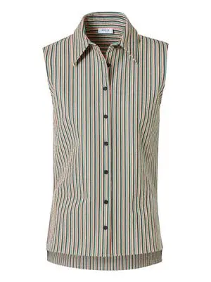 Akris Seersucker Striped Cotton Blouse - Multi