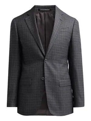 EMPORIO ARMANI Blur Box Checked Wool Sport Coat