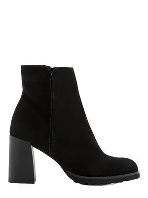 La Canadienne Maggie 85mm Suede Block-heel Booties - Black Suede