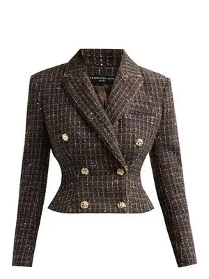 Generation Love Aytul Cotton-blend Tweed Crop Blazer - Brown Multi