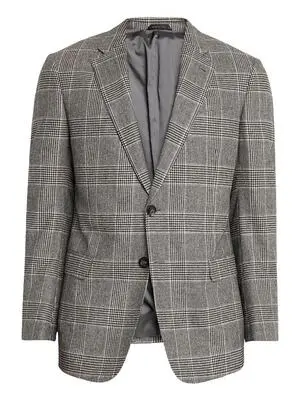 Giorgio Armani Glen Check Wool-cashmere Sport Jacket - Black Multi