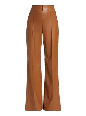 Alice + Olivia Dylan Wide-leg Faux Leather Trousers - Camel
