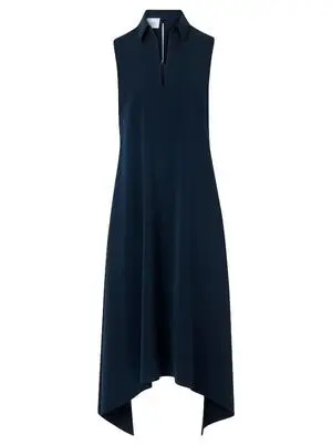 Akris Signature Lasercut Crêpe Midi Dress - Navy