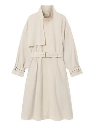 FRAME Field Tie-waist Cotton Trench Coat - Ecru