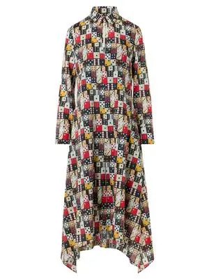 Akris Small Dice-print Wool Shirtdress - Multicolor