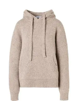 AKRIS Fluffy Alpaca-wool Knit Hoodie