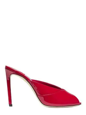 JIMMY CHOO Brigitte 100mm Patent Leather Mules - Ruby Red