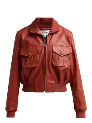 FRAME The Ace Leather Jacket - Paprika