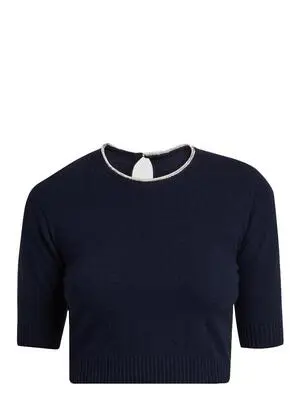 Giorgio Armani Cashmere Contrast Neck Sweater - Outer Space